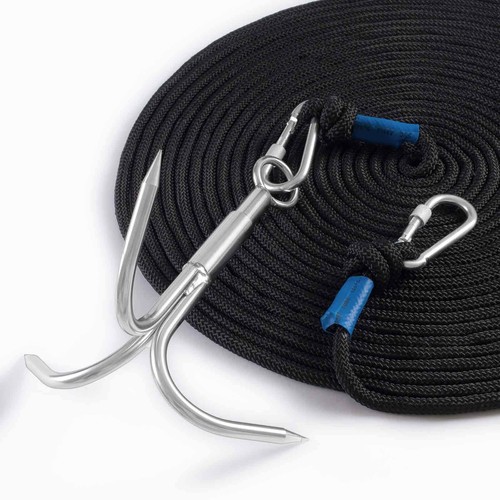 Grappling Hook with Rope-Includes Nylon Rope 6/8/10mm 50FT,Large ...