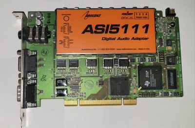 AudioScience ASI5111 Balanced Mic Preamp PCI Sound Card ANALOG Genuine ...