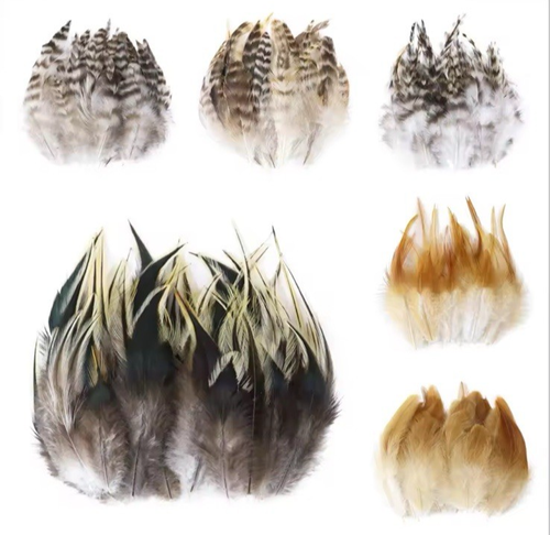 50pcs Natural Grizzly Rooster Mix Assorted Feathers 10-15cm DIY Craft ...