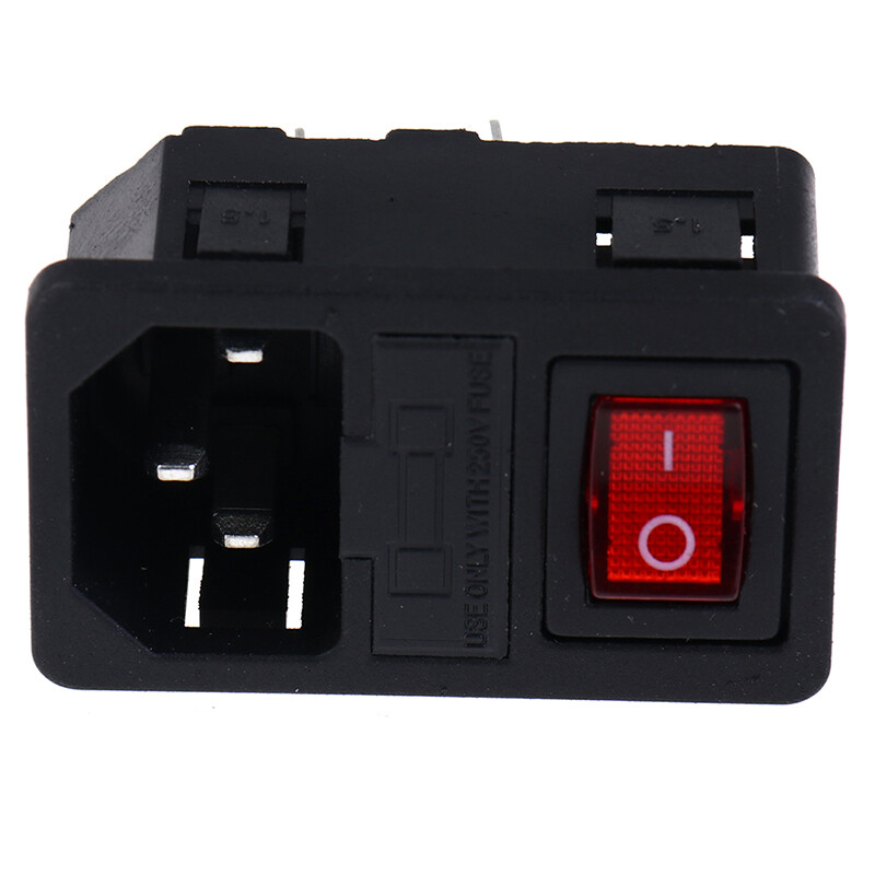 Inlet Male Power Socket With Fuse Switch 10A 250V 3 Pin IEC320 C1.hhu ...