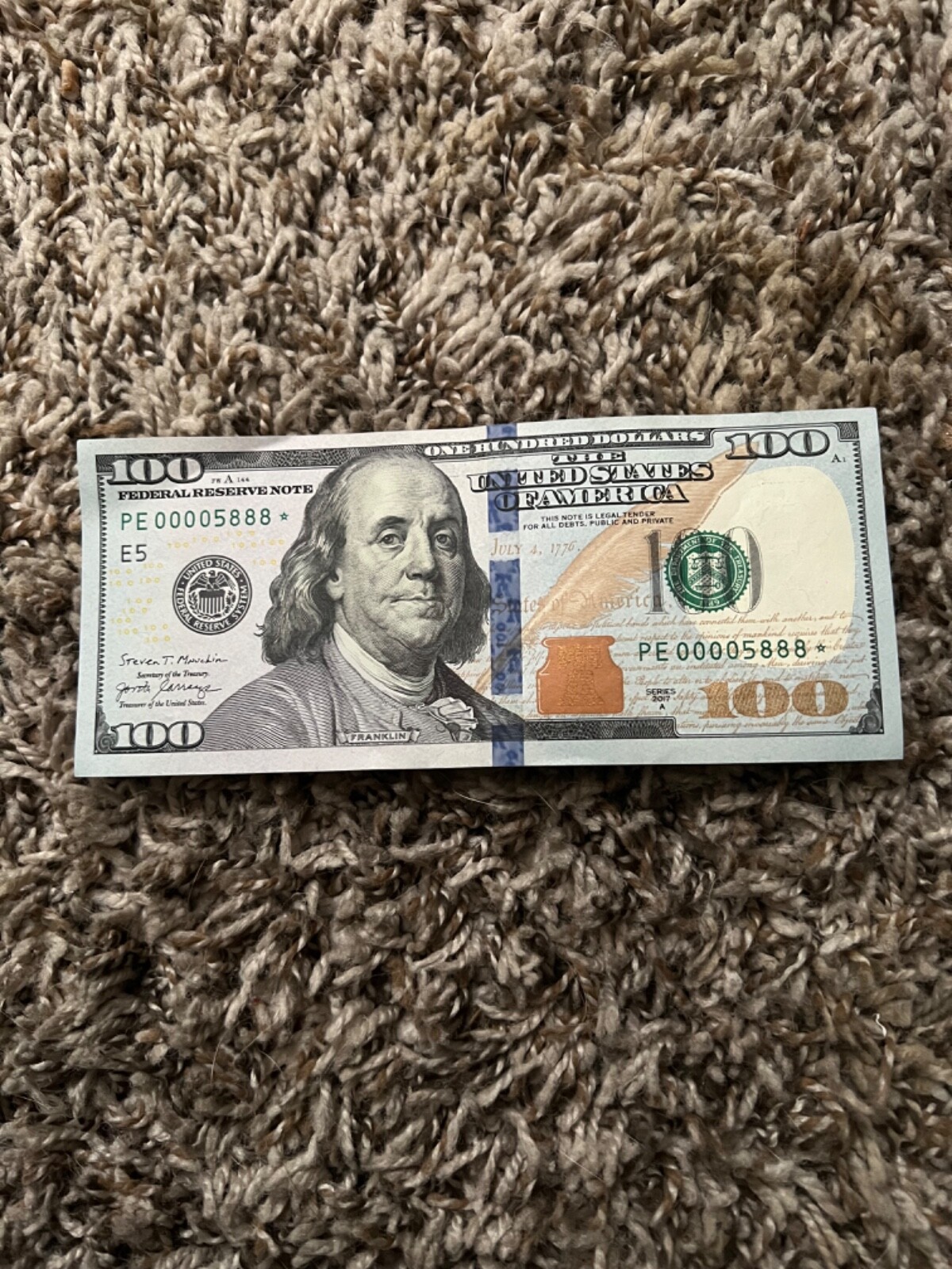 100 dollar bill star note fancy serial number 2017a | eBay