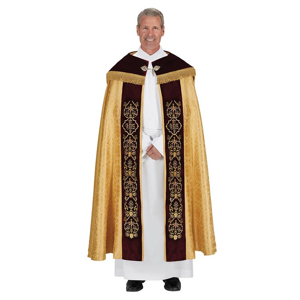 Church Clergy Vestments Catholic Priest Chasuble Cope 54 Inch Burgundy ...
