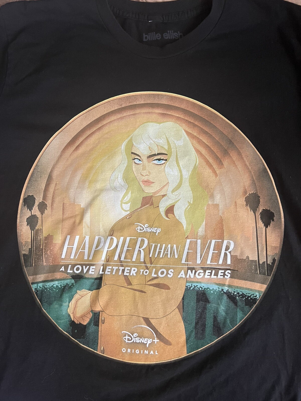 Billie Eilish Disney Happier Than Ever Black T-shirt … - Gem