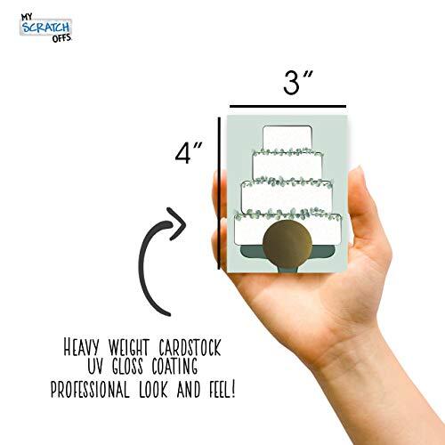 Greenery Simple White Green Wedding Cake Scratch Off Cards Bachelorette ...