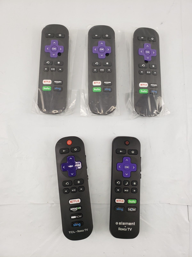 Lot of 5 OEM Roku Smart TV Remote Control TCL ELEMENT and More w/ 4 ...