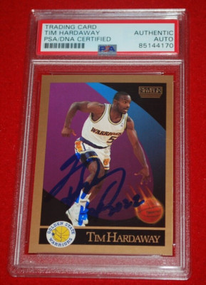 Tim Hardaway WARRIORS Signed 1990 Skybox Rookie Card RC HOF 2022 AUTO ...