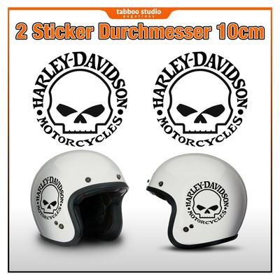 2 Harley Davidson Sticker aufkleber Helm Motorradhelm 10 cm Farbe Vinyl ...