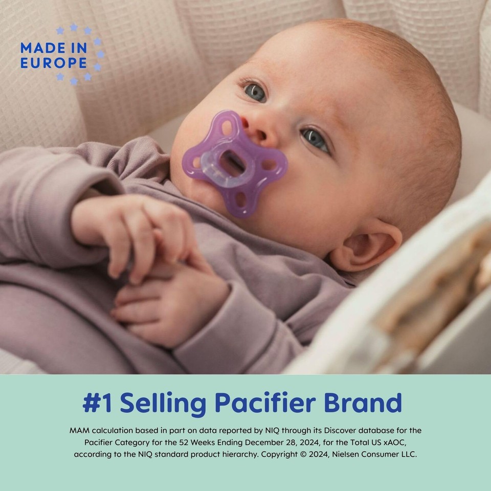 Comfort Baby Pacifiers, Lightweight One-Piece Full Silicone Binky for ...