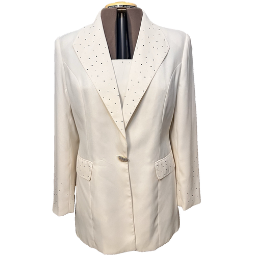 G. M. I. Size 12. Poly Rhinestone Embellished Jacket. Modesty Panel ...