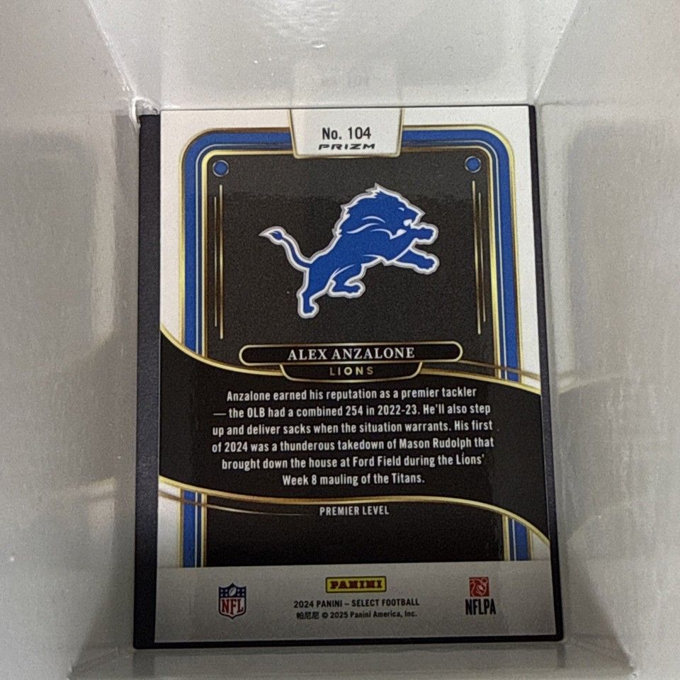 2024 Panini Select - Premier Level Alex Anzalone #104 Red & Blue Shock ...