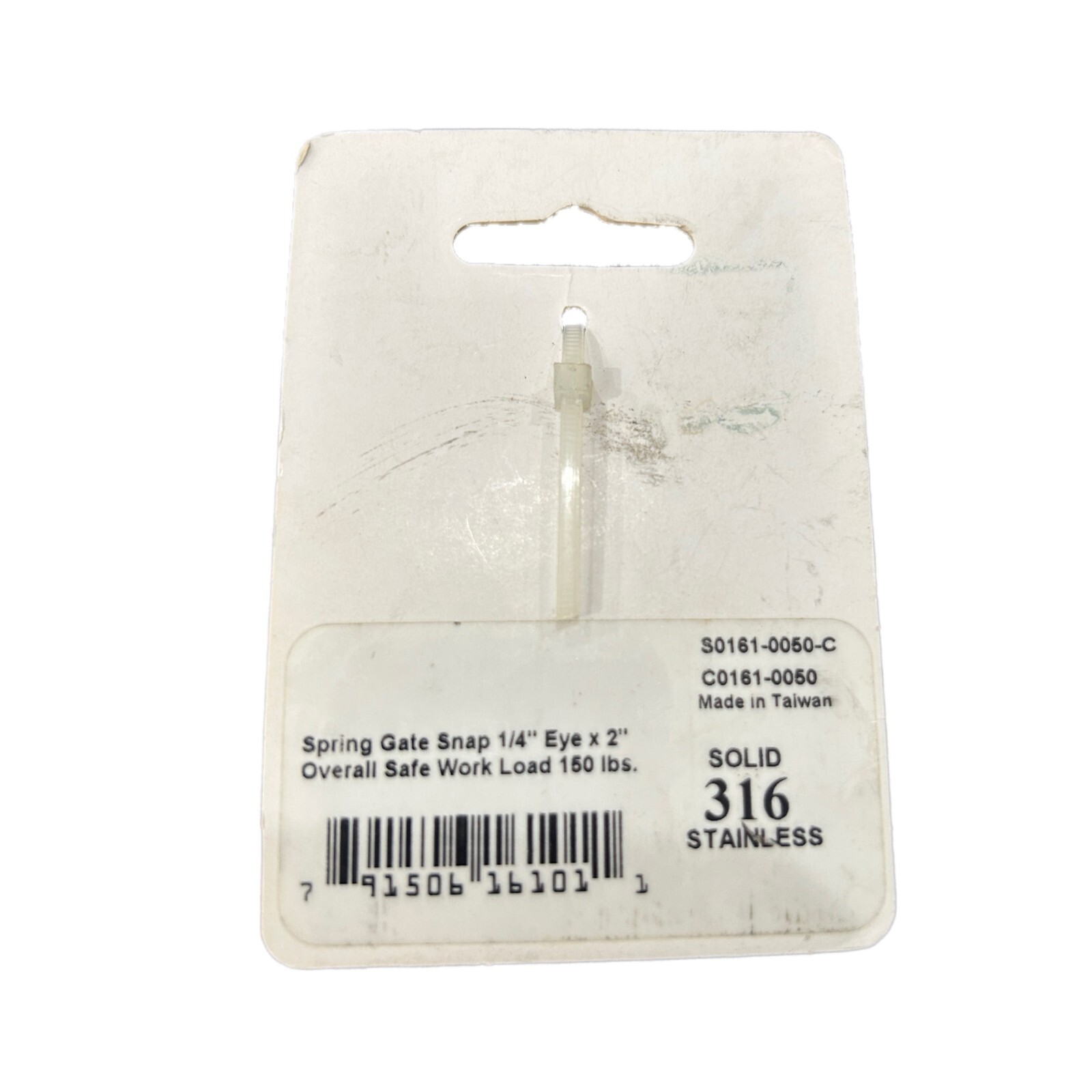 Suncor 316 Stainless Steel Spring Gate Snap 1/4" Eye X 2" S0161-0050-C ...