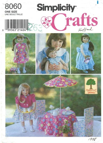 Simplicity 8060 18" Doll Clothes & Patio Accessories CUT COMPLETE ...