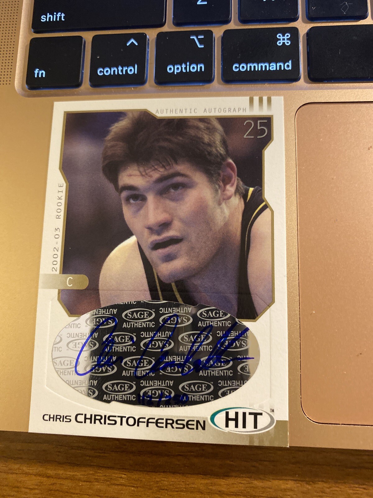 CHRIS CHRISTOFFERSEN 2002 Sage Hit Gold AUTO RC #H29 Signed Rookie #12/ ...