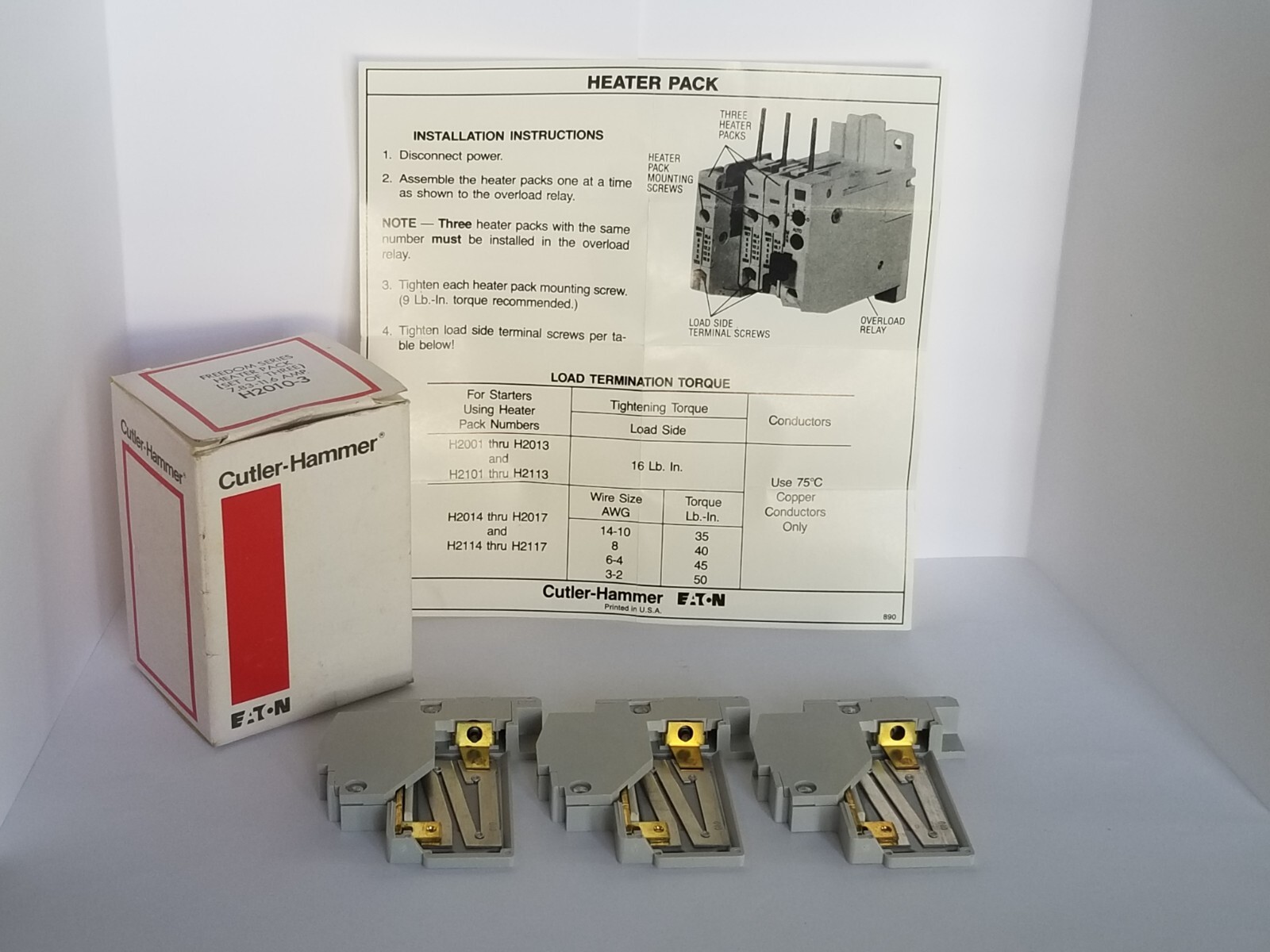 NEW CUTLER-HAMMER FREEDOM SERIES H2010-3 overload HEATER PACK SET | eBay