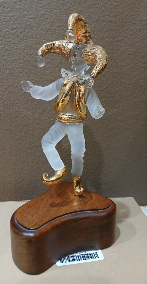 Rare Vintage James Lawrence Clear Frosted Glass Jester Sculpture on ...