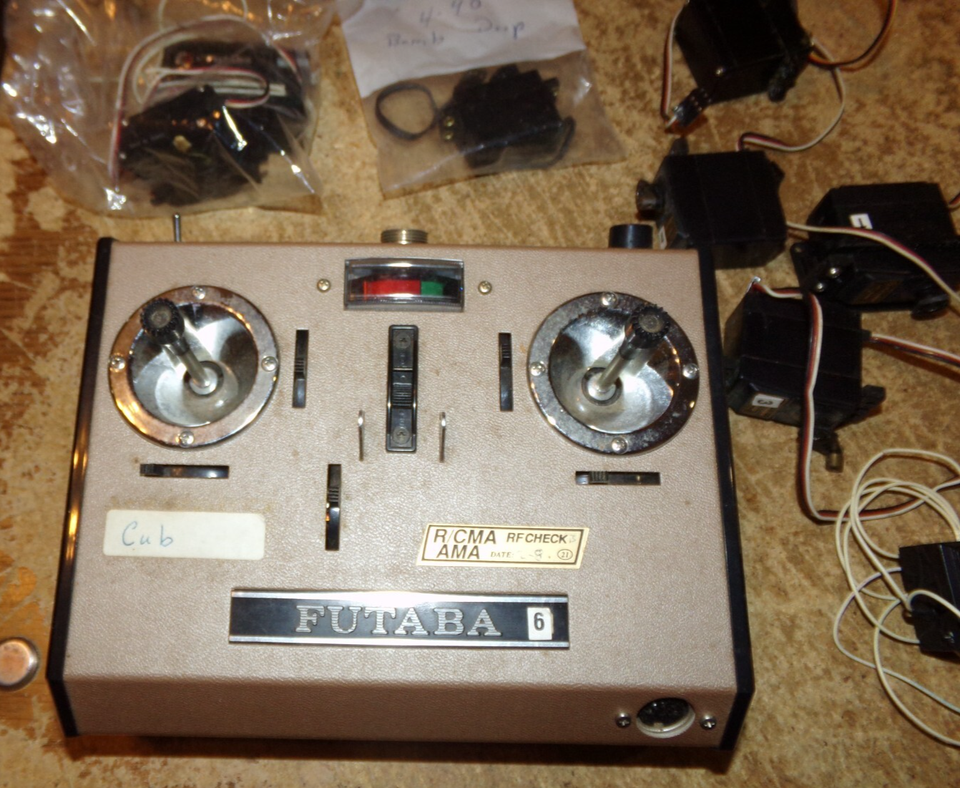 vintage futaba RC radio controller + assorted servos untested in good ...