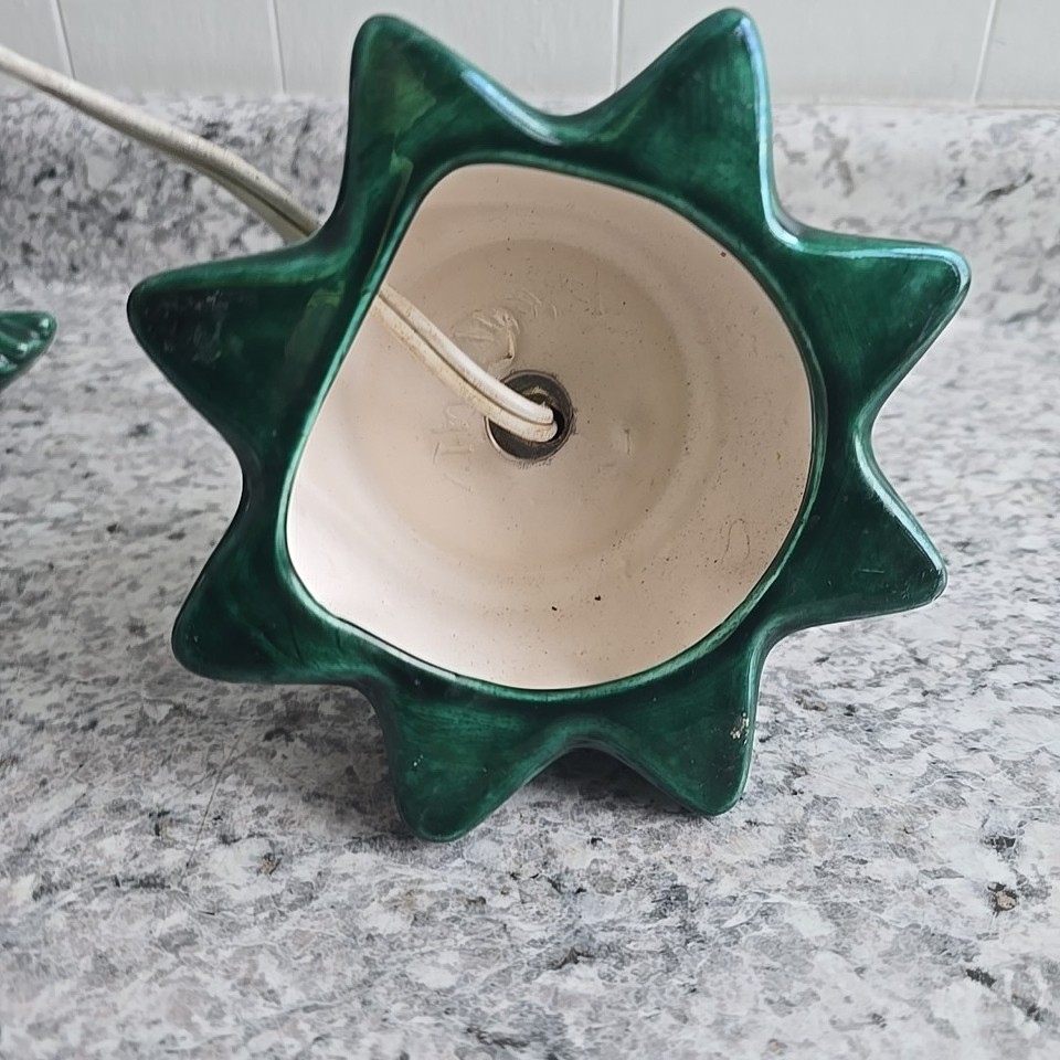 Vintage 1974 Atlantic Mold Ceramic 13 inch Christmas Tree W/Base Light ...
