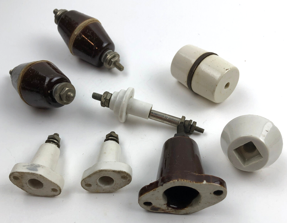 Mixed Lot of Porcelain Small Insulators Many Surface Mount - Vintage ...