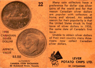 FC Card, Lever Potato Chips, Canada Coins & Currency, 1960, #22 | eBay