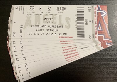 Cleveland Guardians@Angels-Ticket Stub- April 26, 2022 | eBay