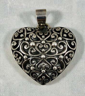 Vintage Sterling Silver Heart Pendant | eBay
