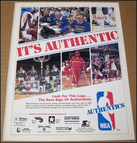 1988 NBA Authentics Print Ad Advertisement Hakeem Olajuwon Houston ...