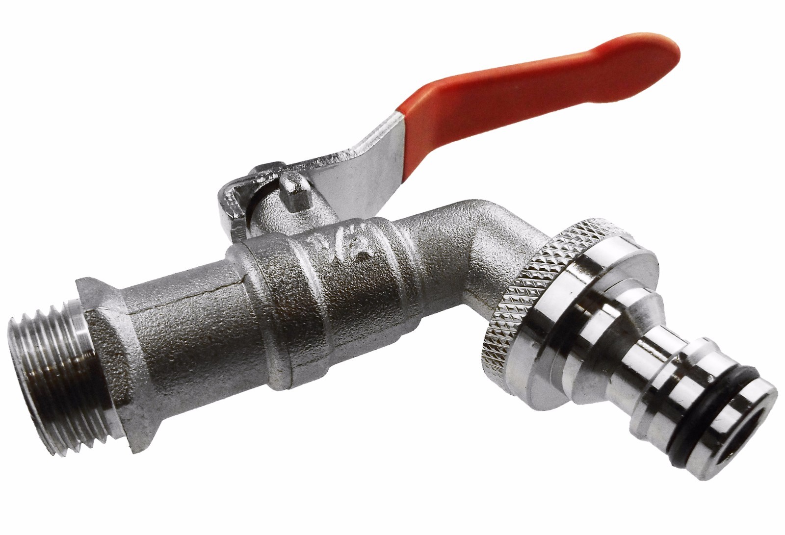 BRASS NICKEL PLATED LEVER GARDEN TAP 1/2"BSPM inlet & hose connector | eBay
