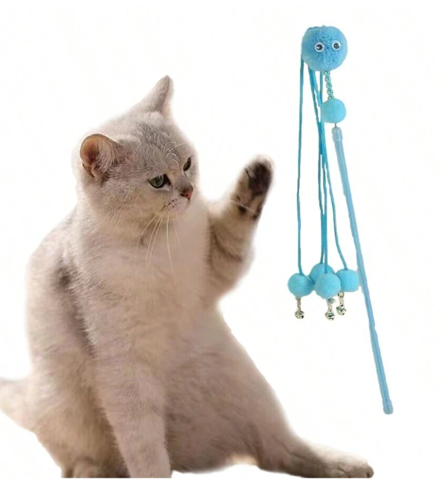 3 PCS Cat Teaser Stick Set - Interactive Play Toy for Fun & Exercise ...