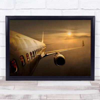 Golden Flight Creative Edit Airplane Aircraft Aviation Airliner Wall ...