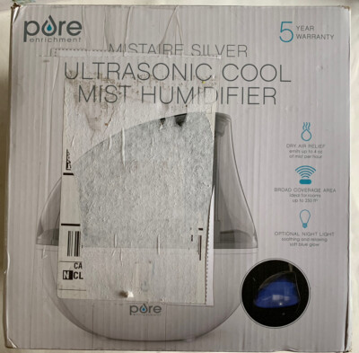 Pure Enrichment Ultrasonic Cool Mist Premium Silver Humidifier ...