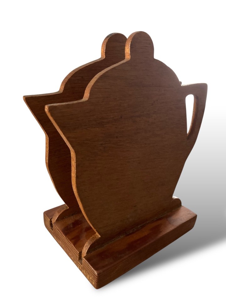 Vintage Hand Crafted Wood Napkin Holder Teapot Shape Farm Granny ...