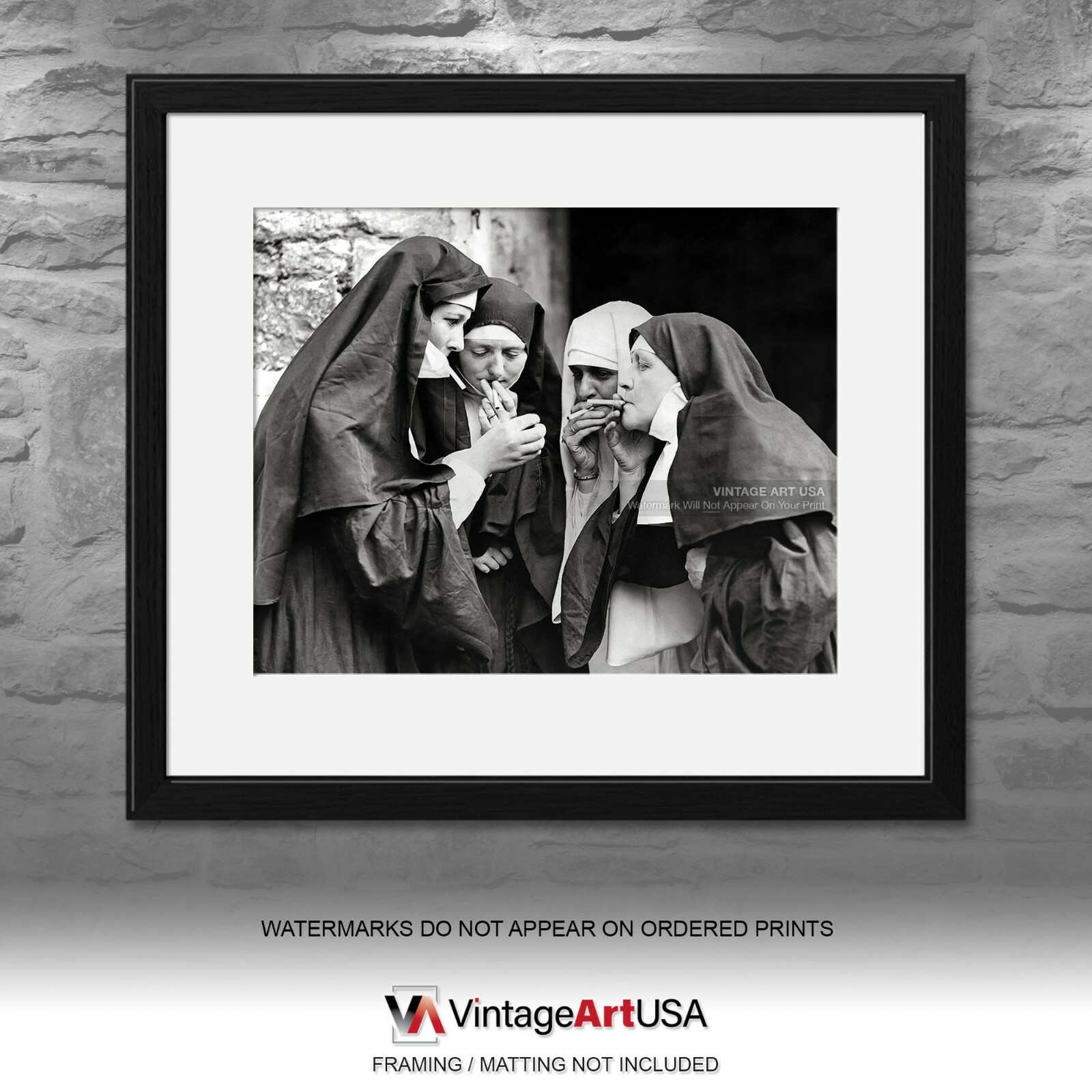 Vintage Smoking Nuns Photo - Smoke Break - Bizarre Odd Strange Funny ...