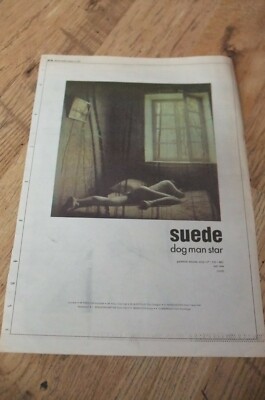 (-0-) SUEDE DOG MAN STAR SINGLE ADVERT 36cm X 26cm PRESS POSTER ...
