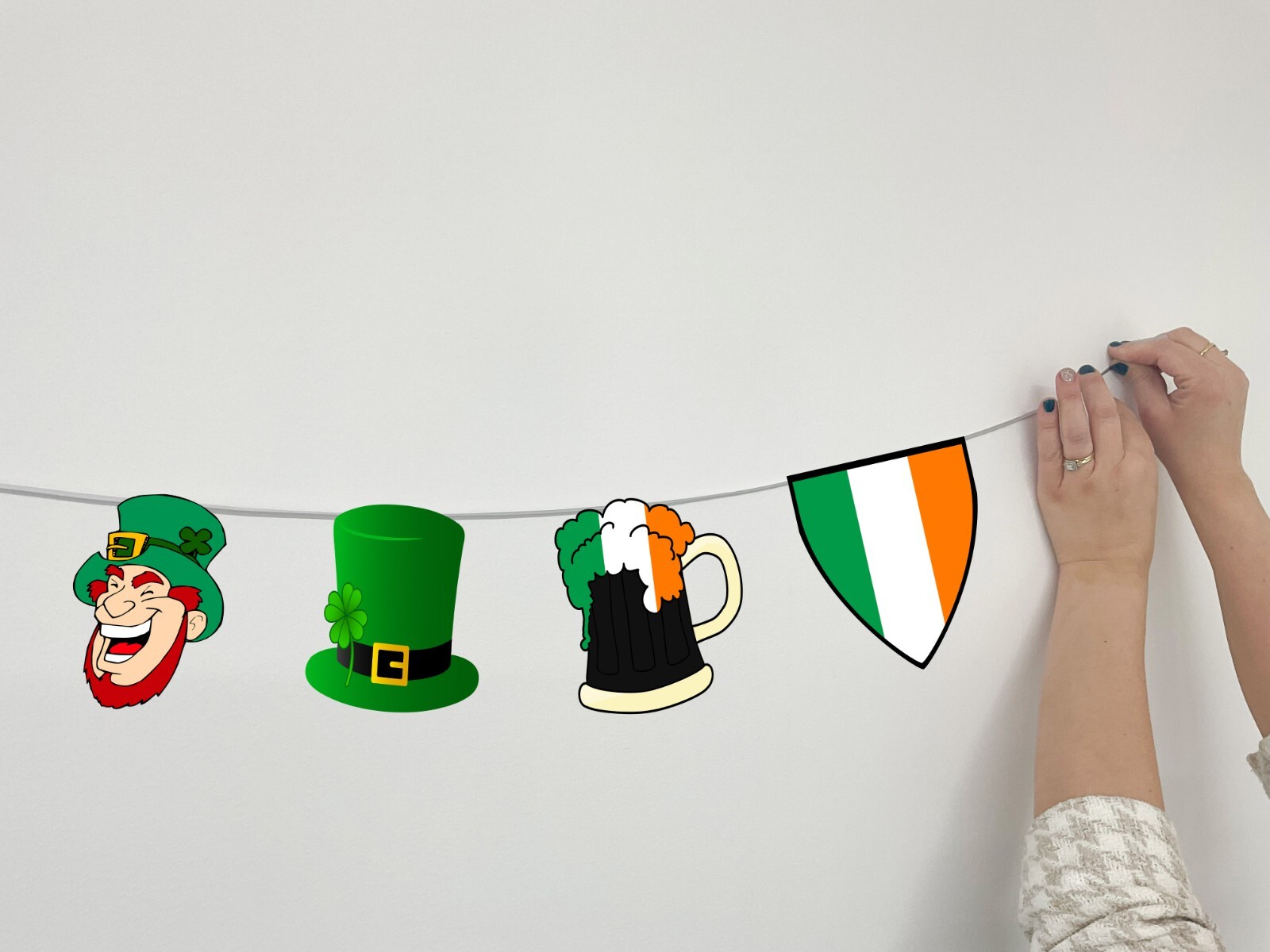 St Patricks Day Ireland Irish Mix Bunting Party Decorations 12pcs 2.5m ...
