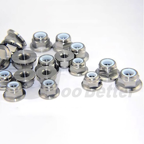 M6 M8 M10 Titanium Flanged Nyloc Nuts Flange Nylon Insert Locking GR5 ...