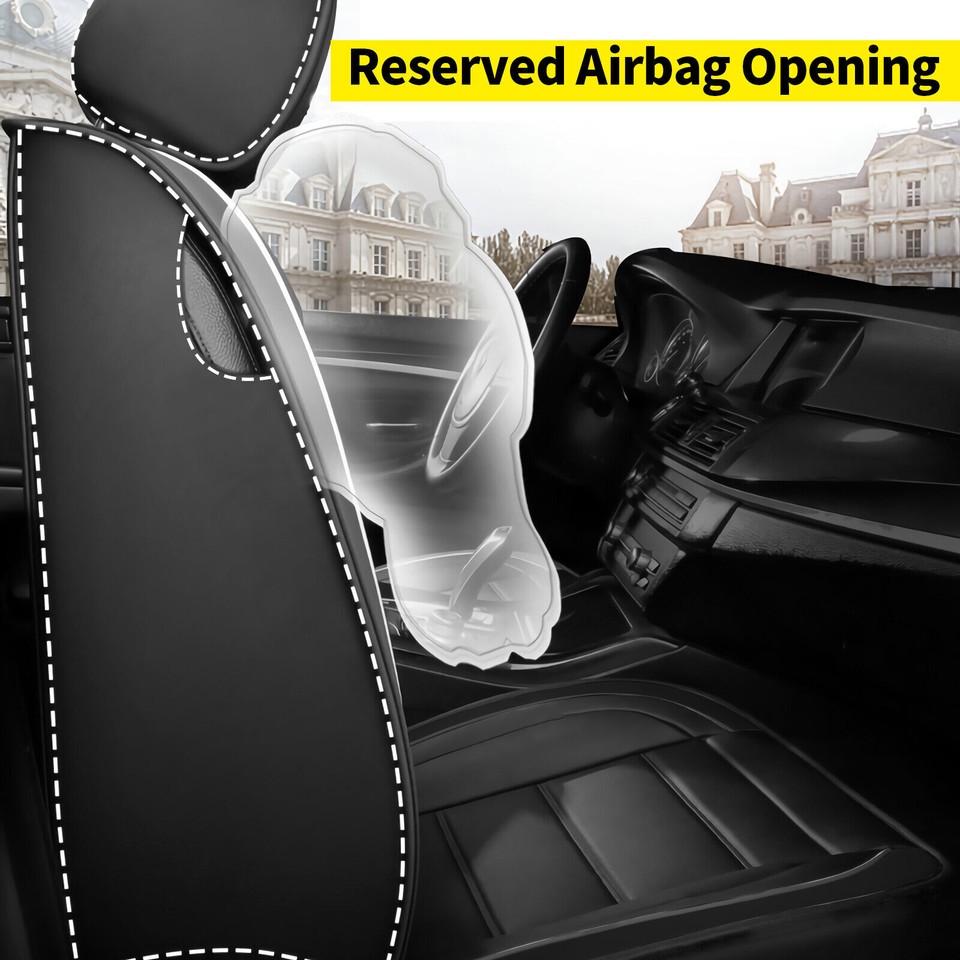 Luxury Universal Front Row 2-Seats Car Seat Covers PU Leather Cushion ...