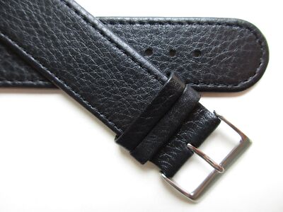 Black buffalo print Untapered 22 MM leather watch band strap | eBay