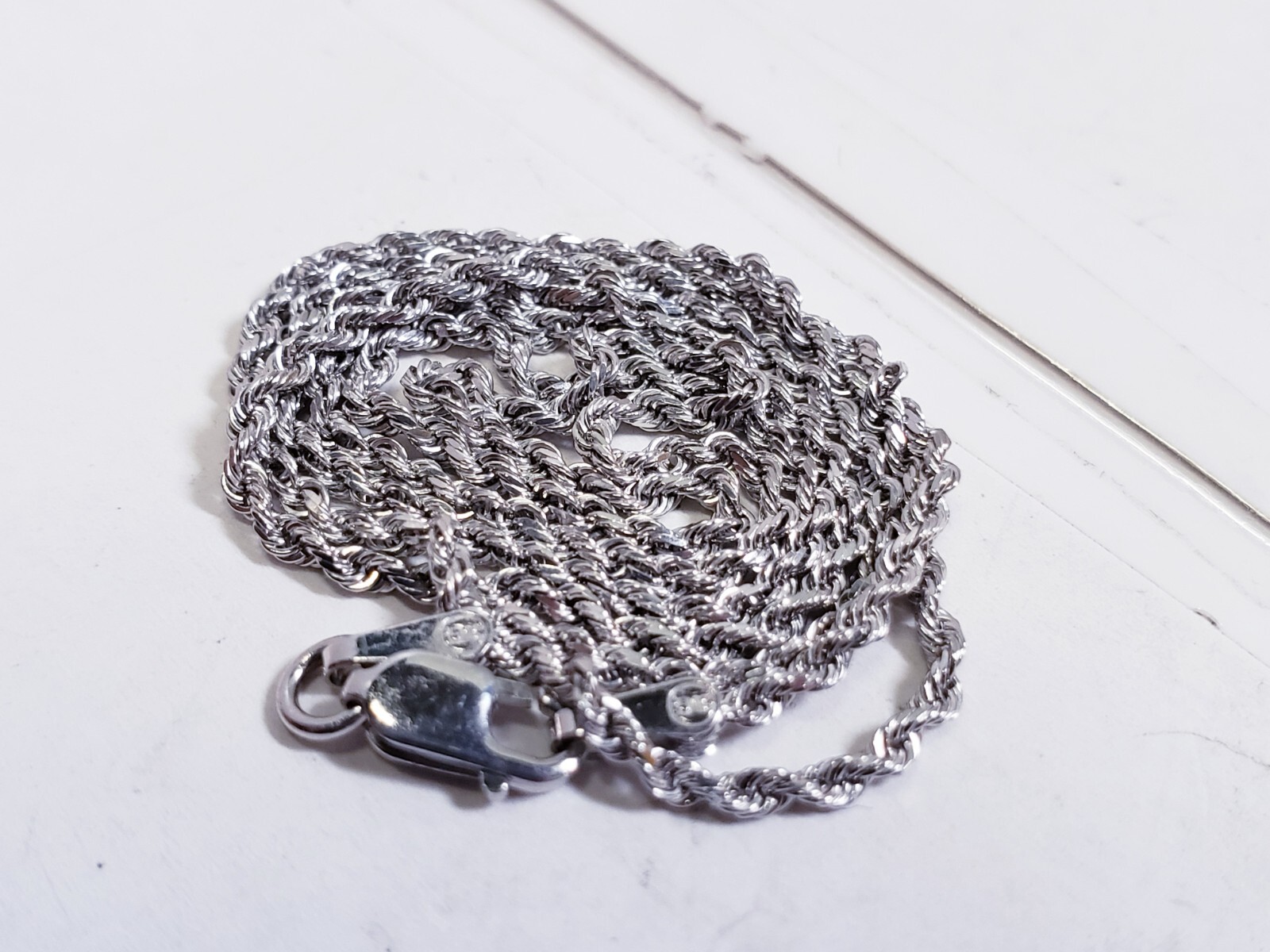 The GLD Shop 10k Solid White Gold Rope Chain (1.5mm) 3.1grams | eBay