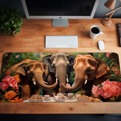Tropical Mouse Pad, Elephant Desk Mat, Large XL Deskmat, Gaming Mouse ...