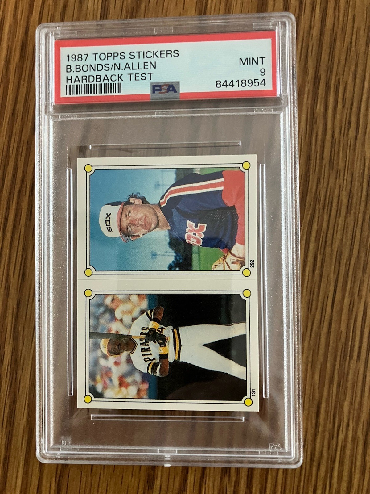 1987 Topps Stickers Barry Bonds-131 Neil Allen-292 PSA 9 MINT Hardback ...