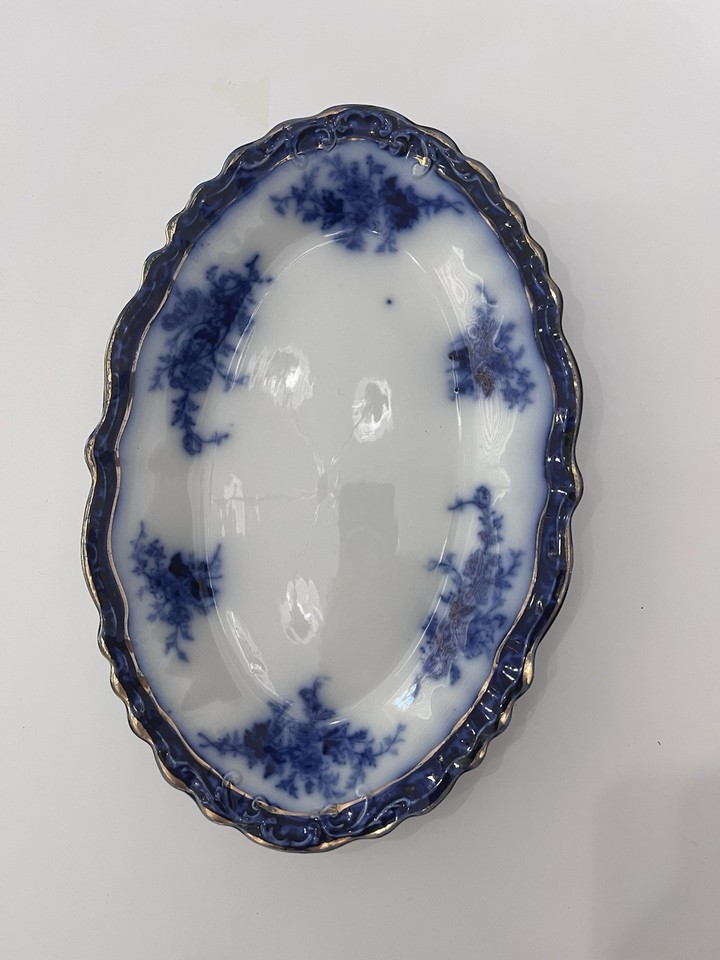 Antique Flow Blue “Touraine” China Set– 31 Pieces ,Plates, Bowls, Cups ...