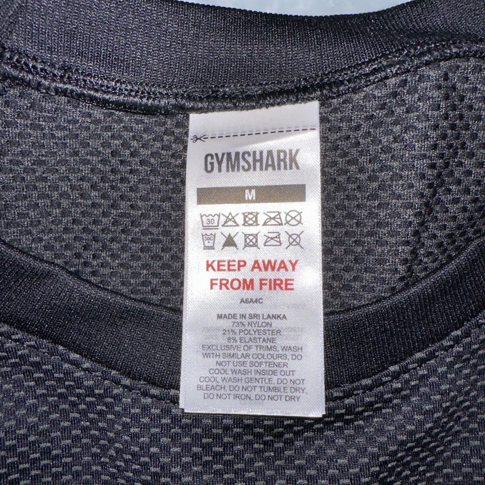 Gymshark Onyx Black/Onyx Grey V5 5.0 Seamless T-Shirt - Black/Blue SIZE ...