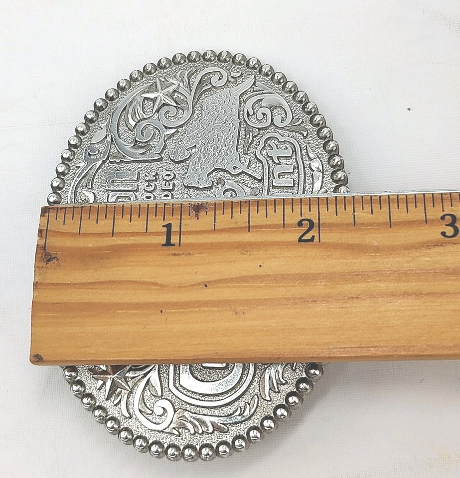 Houston Livestock Show and Rodeo Contestant Belt Buckle Silver Metal | eBay