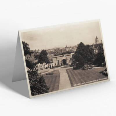 GREETING CARD - Vintage Nottinghamshire - Castle Gate from Castle ...
