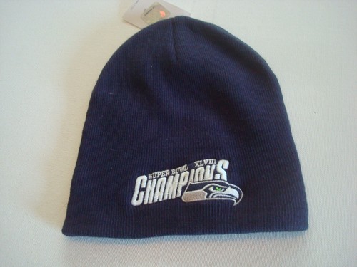 SEATTLE SEAHAWKS DEADSTOCK TOBOGGAN KNIT VINTAGE BEANIE SKULL HAT CAP ...