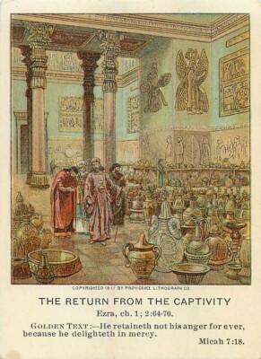 Christian Picture Lessons The Return from The Captivity 1911 | eBay