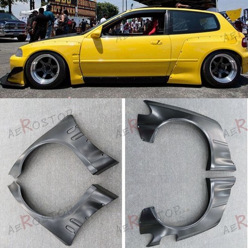 FRP ROCKET RB PANDEM STYLE FRONT+REAR OVER FENDER FOR 92-95 CIVIC EG ...
