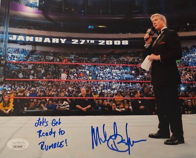 MICHAEL BUFFER ANNOUNCER SIGNED 8X10 PHOTO JSA AUTHENTIC SIGNED WWF WCW ...