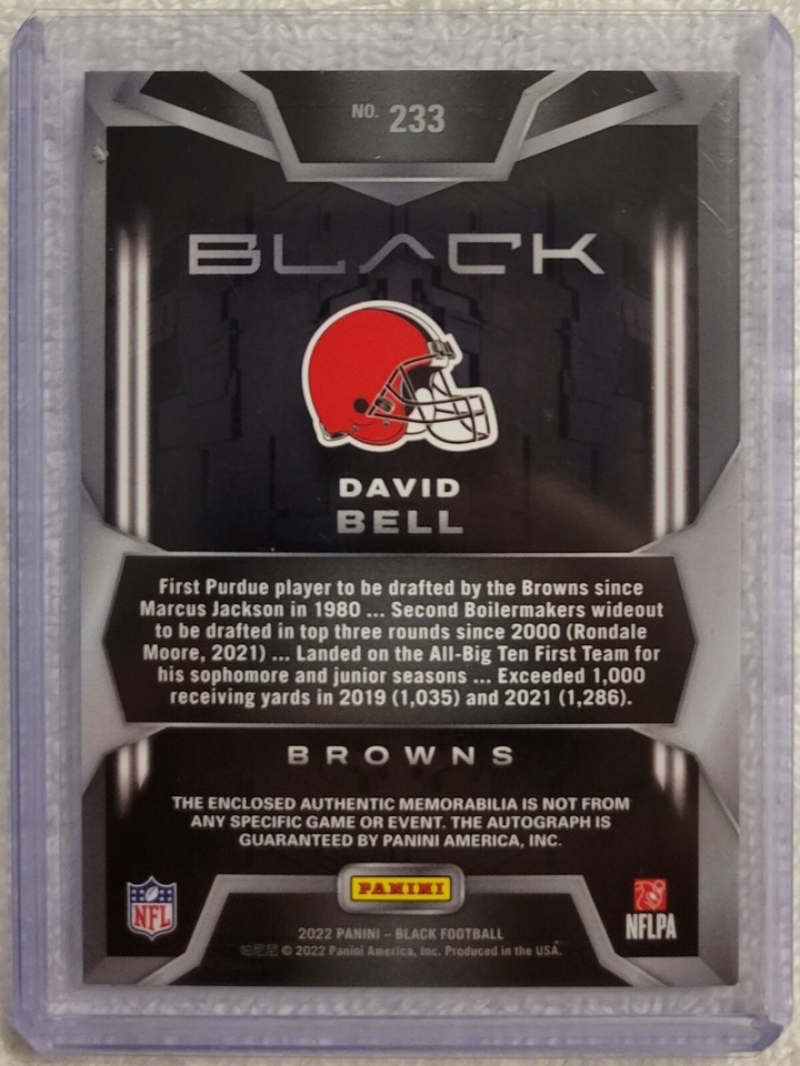 2021 Panini Black David Bell 156/199 Rc Auto Patch Rookie RPA #233 ...