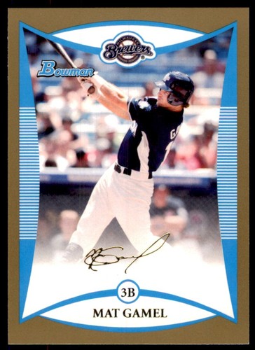 2008 BOWMAN DRAFT PICKS & PROSPECTS MAT GAMEL MILWAUKEE BREWERS #BDPP83 ...